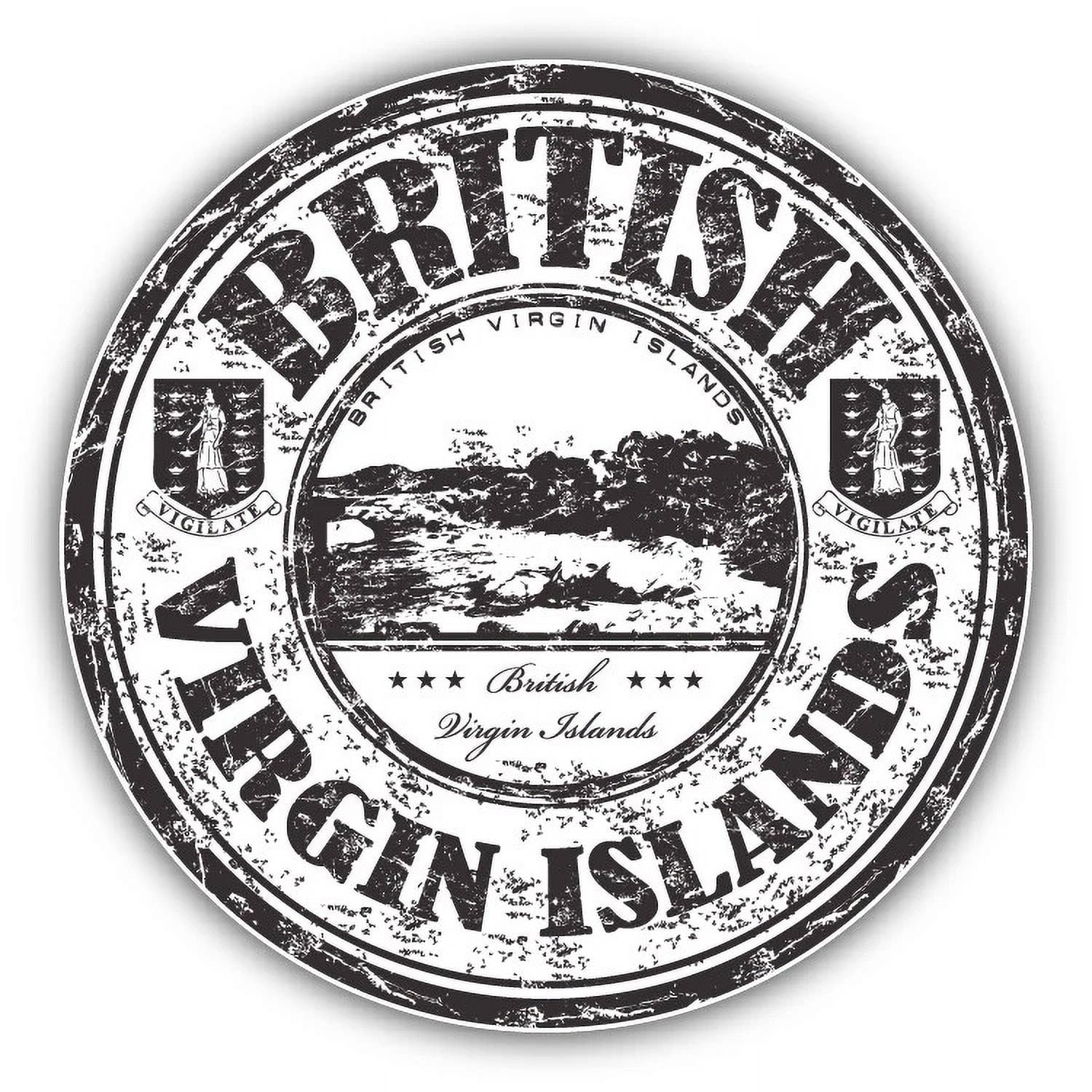Kira British Virgin Islands Grunge Rubber Stamp Car Bumper Sticker ...