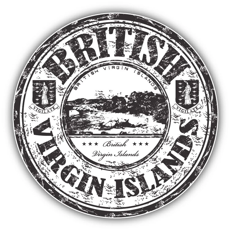 Kira British Virgin Islands Grunge Rubber Stamp Car Bumper Sticker ...
