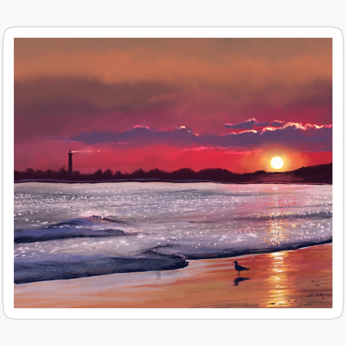 Kira Cape May Light House Glossy Sticker Waterproof Sticker for Water ...