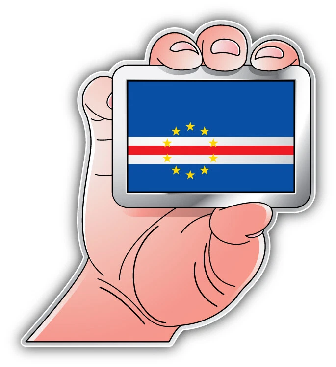 Kira Cape Verde World Flag Hand Car Bumper Sticker Decal Waterproof ...