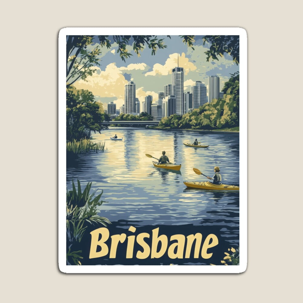 Kira - This Captivating Travel Poster Showcases Brisbanes Scenic River ...