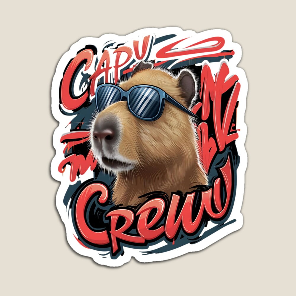 Kira - Capy Crew - Groovy Capybara - Be Cappy - Sweet Capybara - Be My Capybara Sticker - 4953 ...