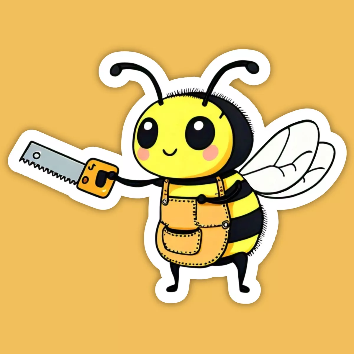 Kira Carpenter Bee Insect Saw Construction Cute Vinyl Sticker Waterproof Sticker for Water ...