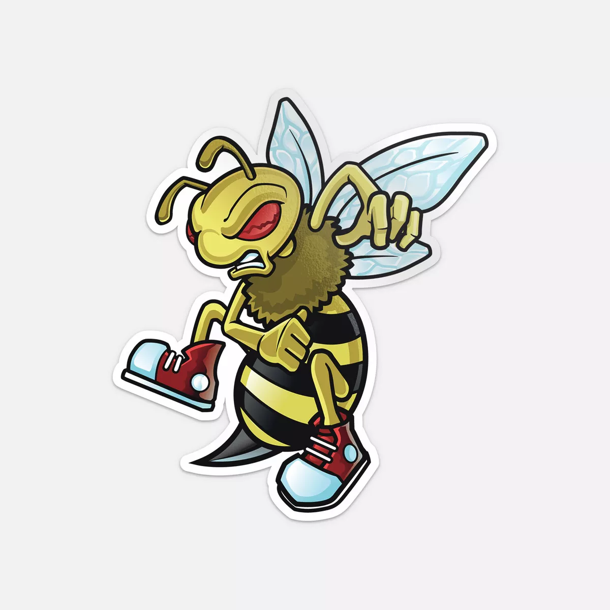 Kira Cartoon Angry Bee Mascot Vinyl Sticker Decal Waterproof Sticker ...