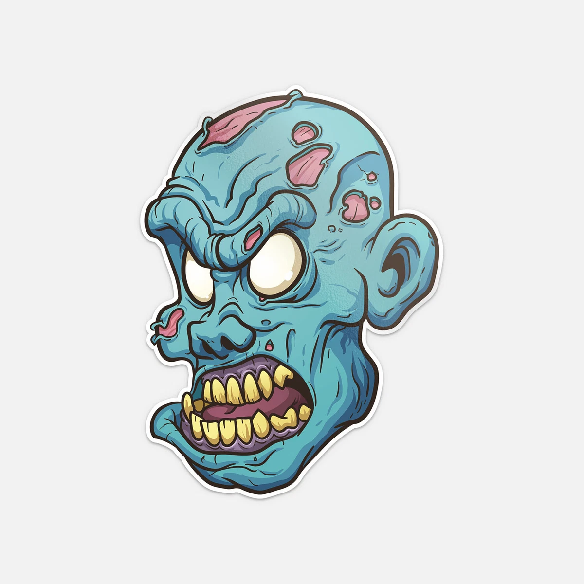 Kira Cartoon Angry Zombie Head Vinyl Sticker Decal Waterproof Sticker ...