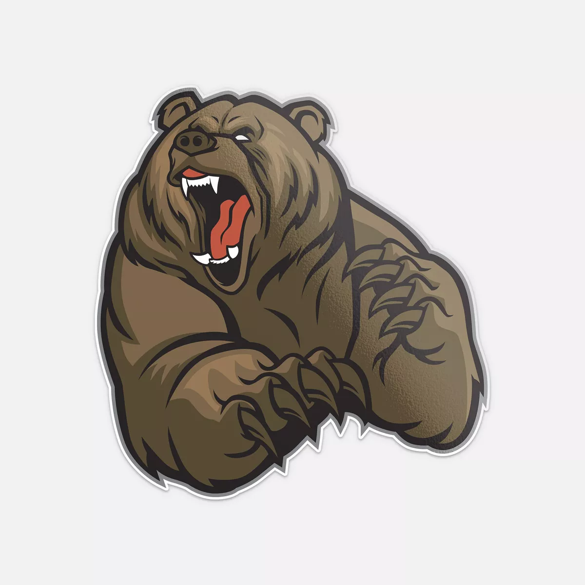Kira Cartoon Grizzly Bear Mascot Vinyl Sticker Decal Waterproof Sticker ...