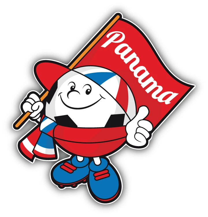 Kira Cartoon Panama Flag Soccer Ball Mascot Car Bumper Sticker Decal ...