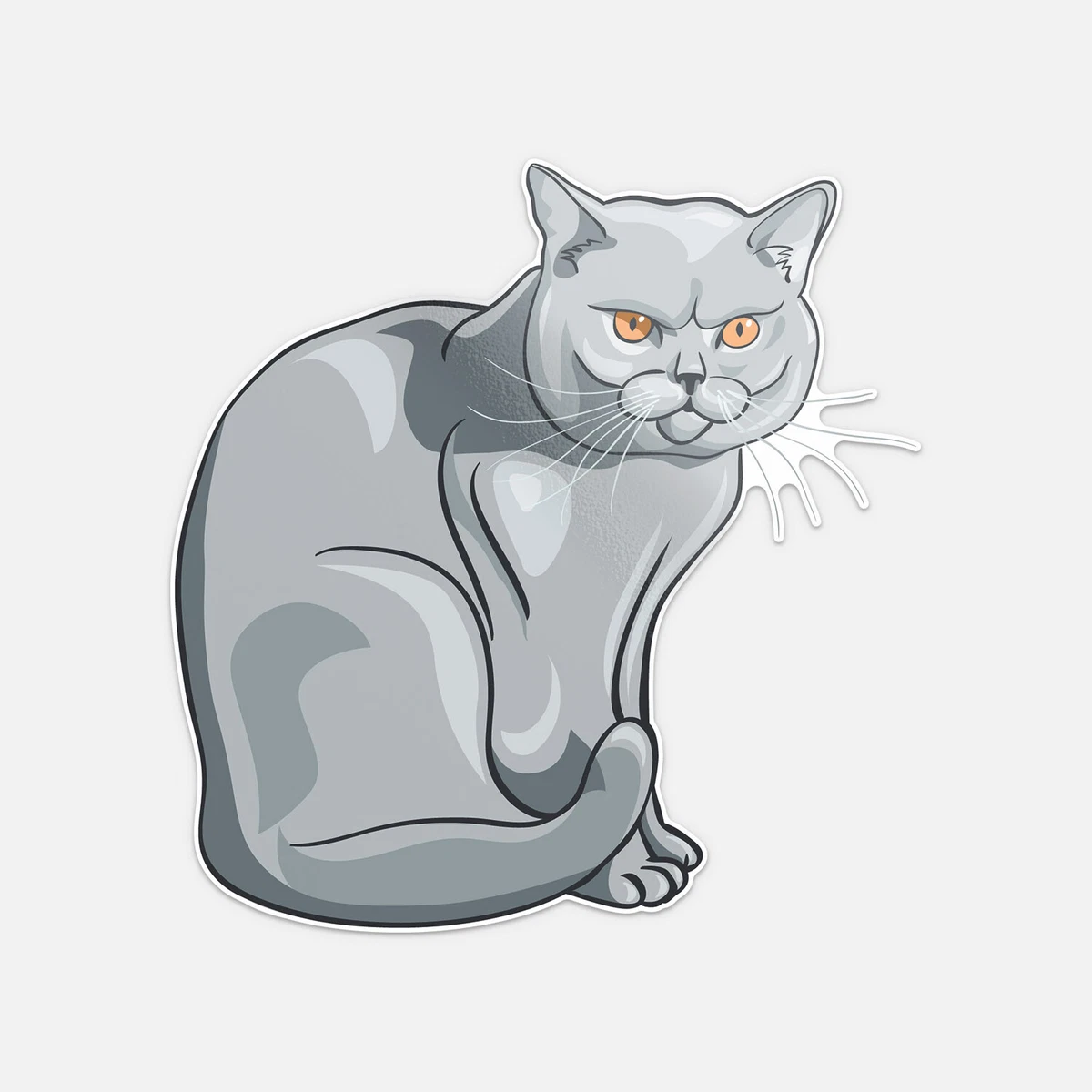 Kira Cat Angry Cartoon Vinyl Sticker Decal Waterproof Sticker for Water ...