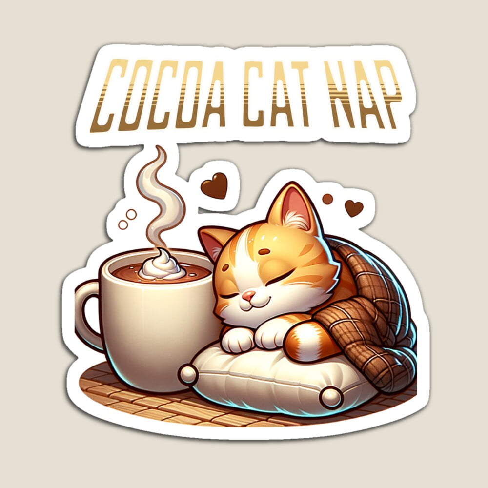 Kira - Cat Warmer - Cocoa Cat Nap Sticker - 4251 Hot Trending Vinyl ...