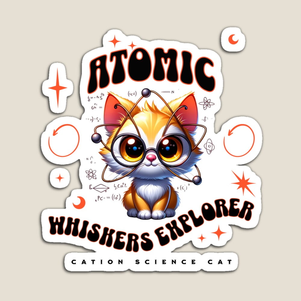 Kira - Cation Science Cat - Atomic Whiskers Explorer Sticker - 4365 Hot Trending Vinyl Stickers ...