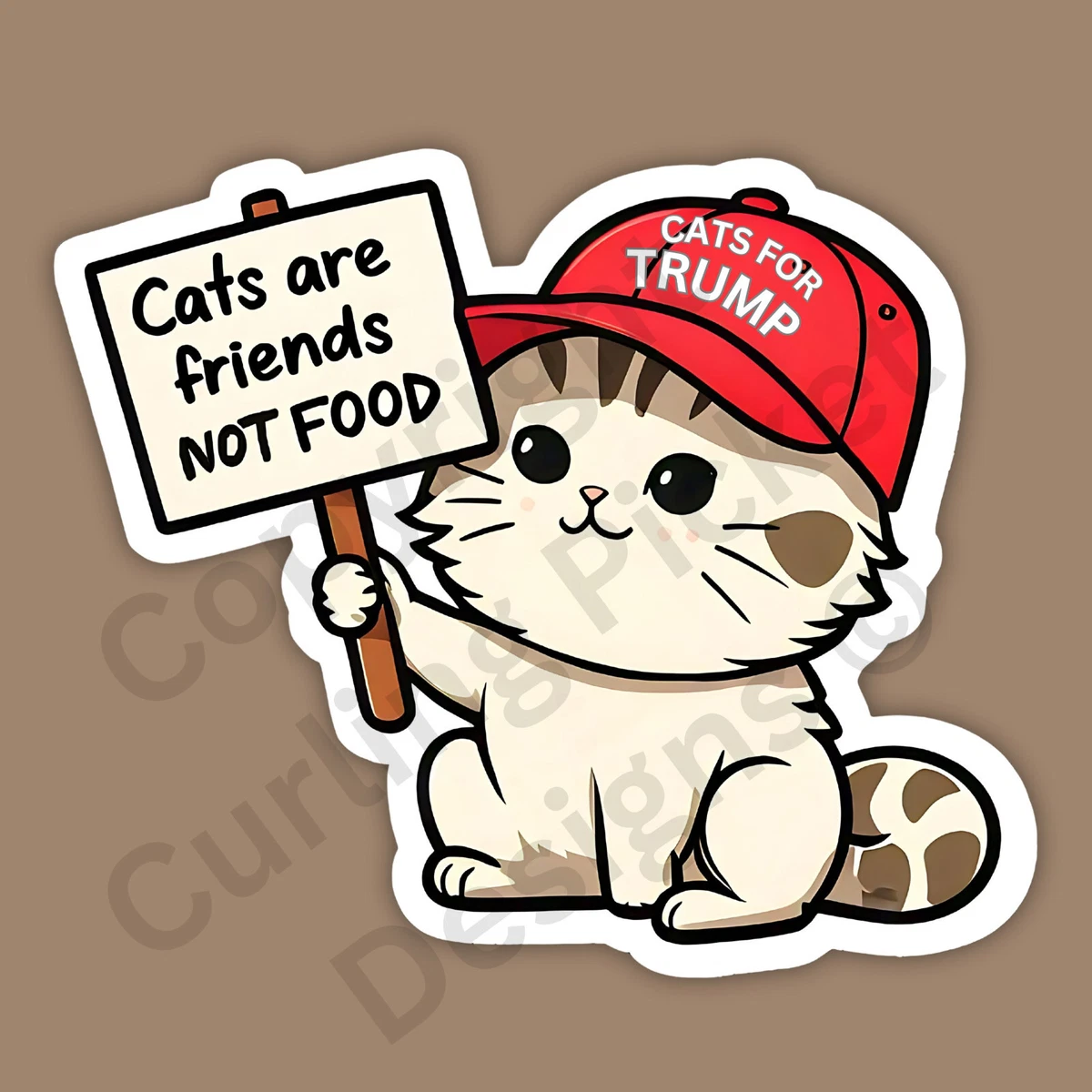 Kira Cats Are Friends Not Food Cats For Pro Fun Vinyl Sticker Waterproof Sticker for Water ...