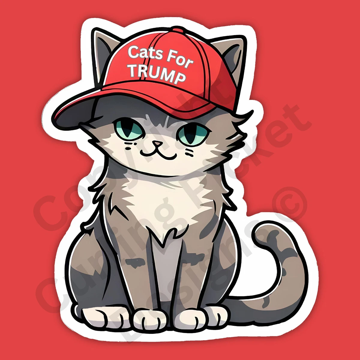 Kira Cats For Pro 2024 Red Hat Humor Funny Vinyl Sticker Waterproof ...