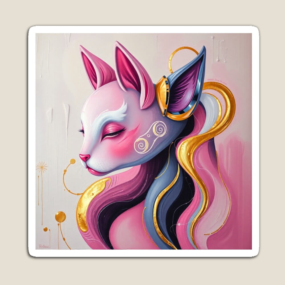 Kira - Celestial Cat Goddess With Golden Accents Sticker - 7074 Hot ...