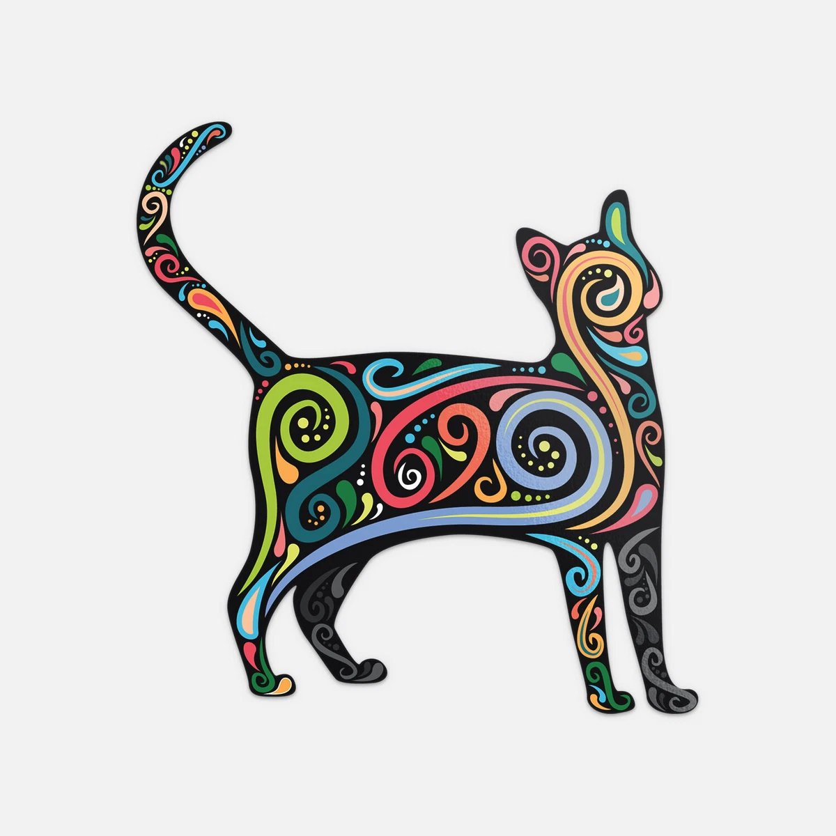 Kira Cheerful Cat Animal Cartoon Vinyl Sticker Decal Waterproof Sticker ...