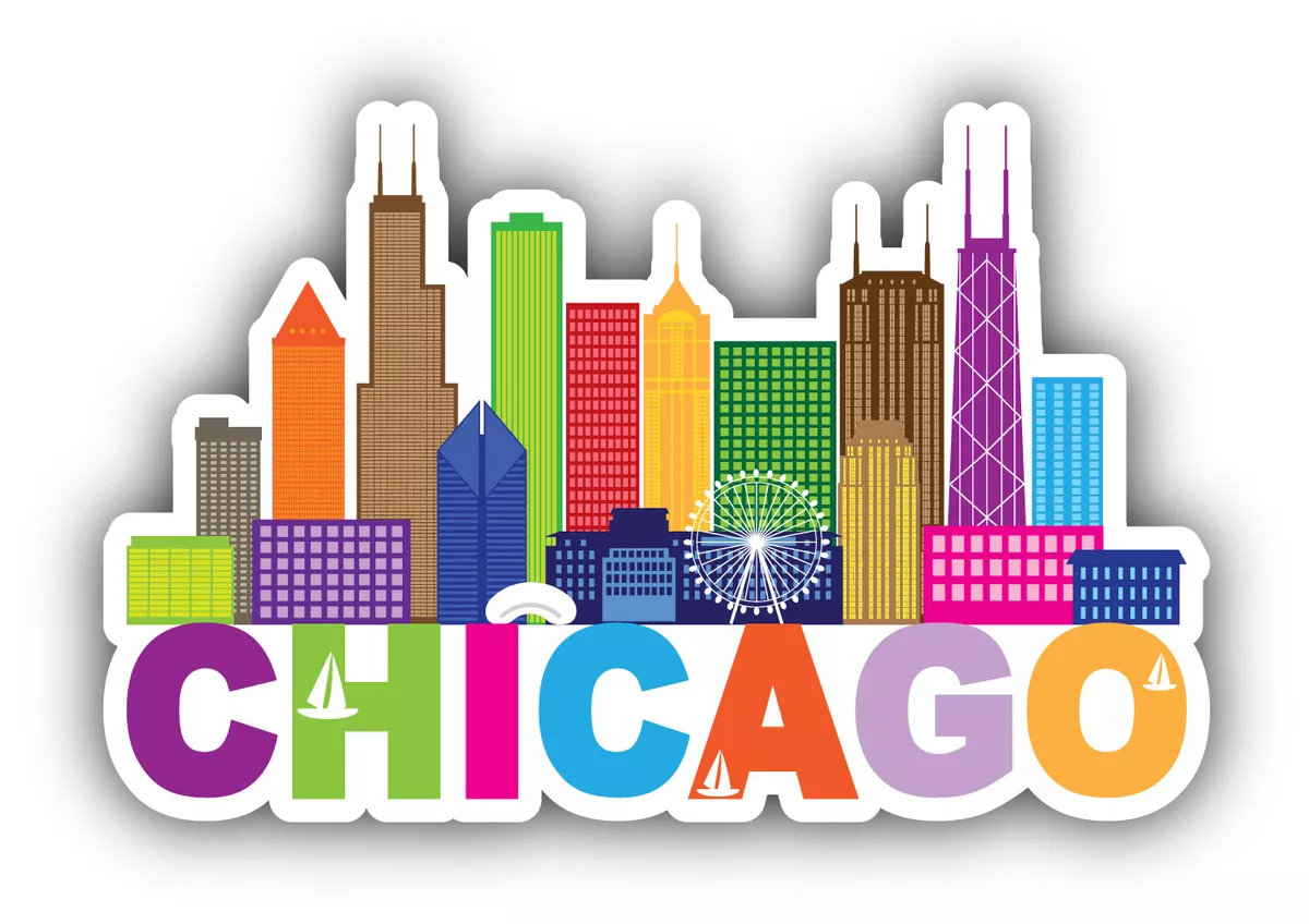 Kira Chicago City Skyline USA America Travel Vinyl Sticker Car Bumper ...
