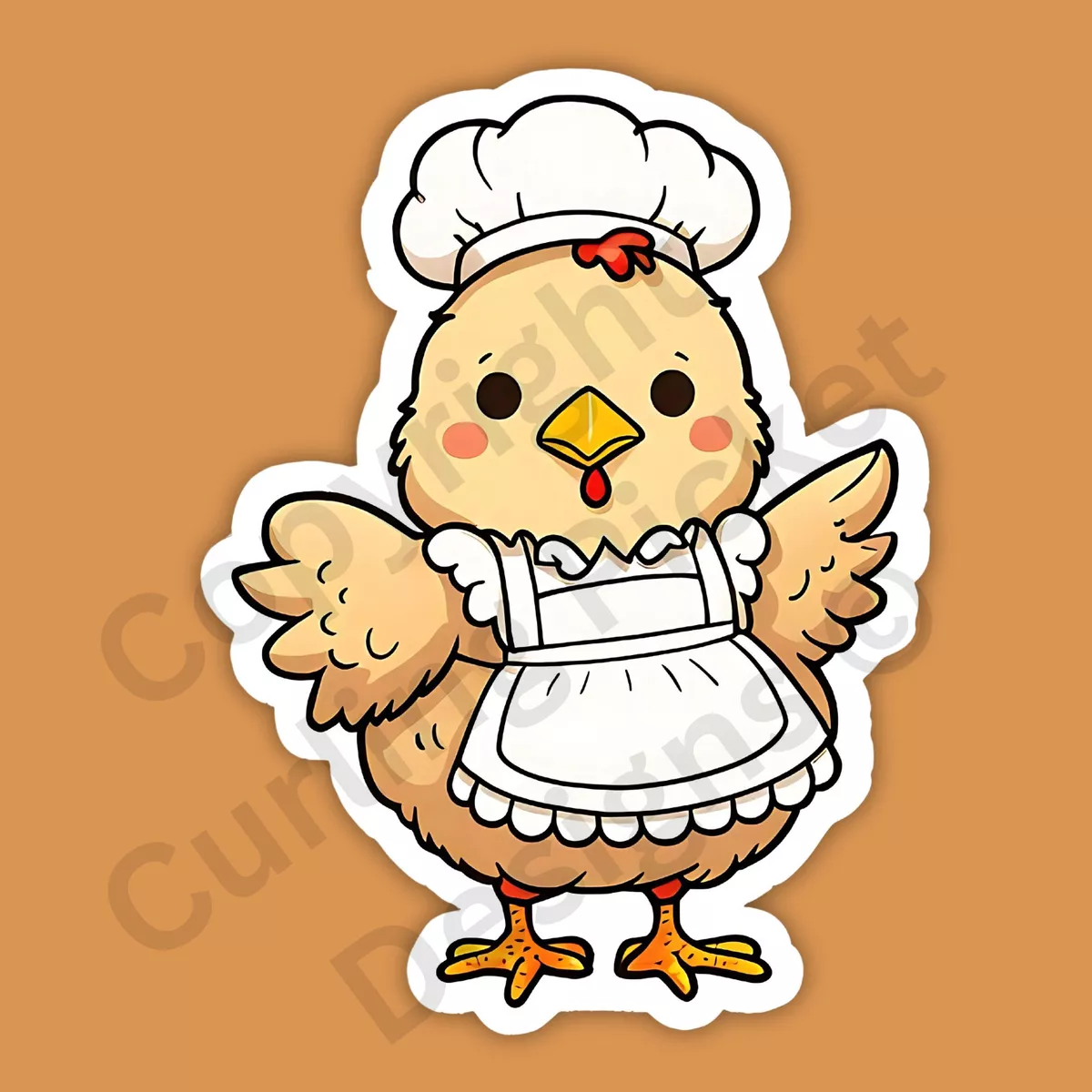 Kira Chicken Dressed As French Maid Funny Cute Farm Animal Pet Vinyl ...