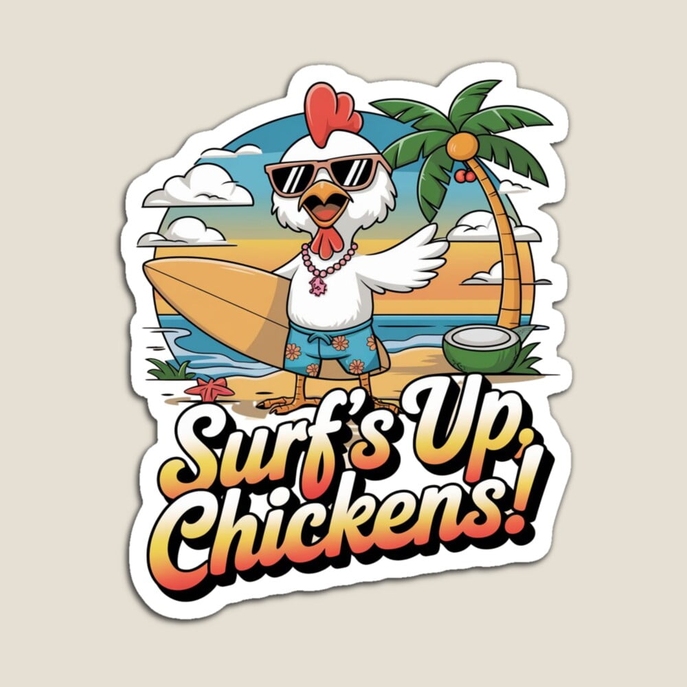 Kira - Chicken Surfing - Chicken Surf Sticker - 1336 Hot Trending Vinyl ...