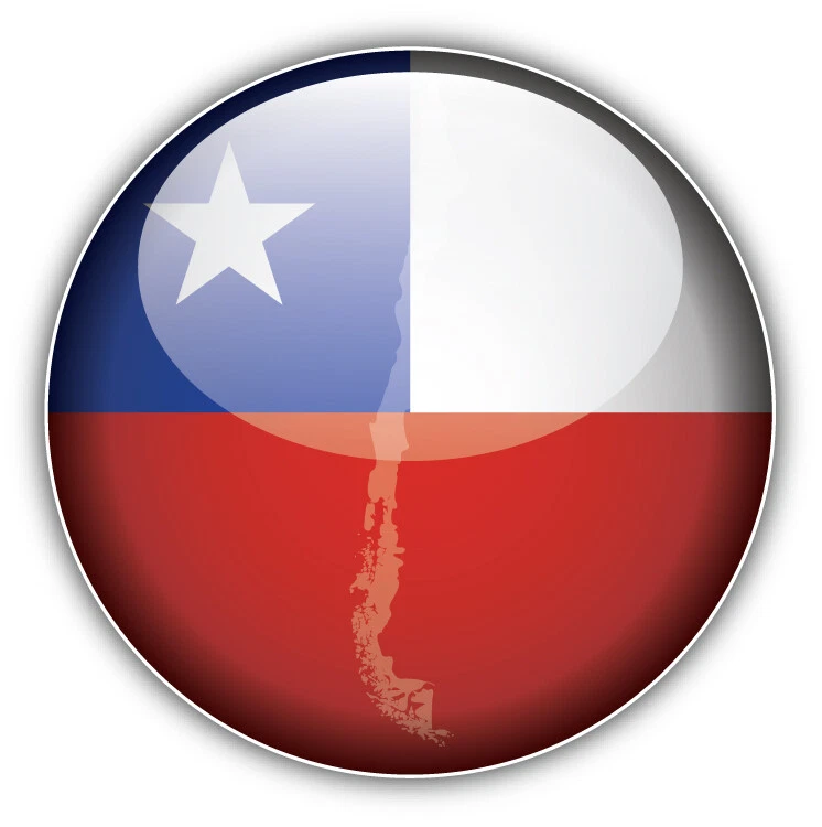 Kira Chile Glossy Map Flag Label Car Bumper Sticker Decal Waterproof ...