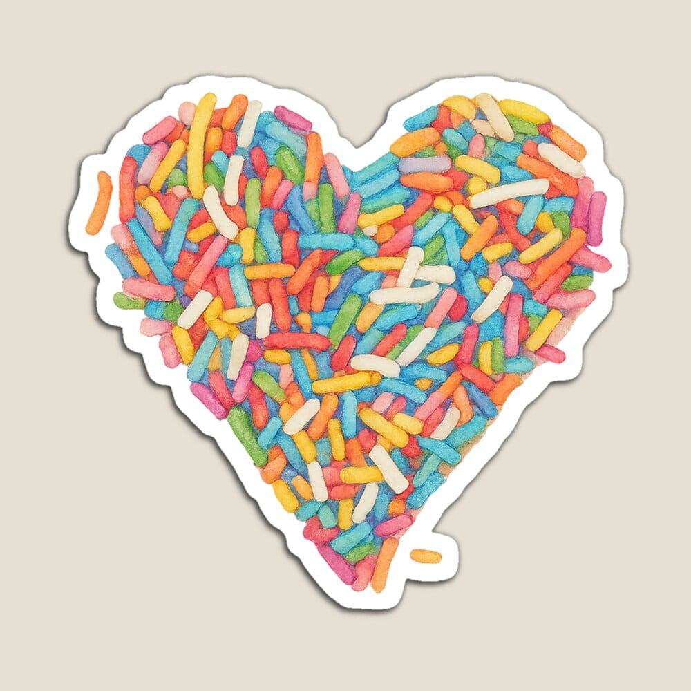 Kira - Colorful Candy Sprinkles Heart Original Photo Artwork Sticker ...