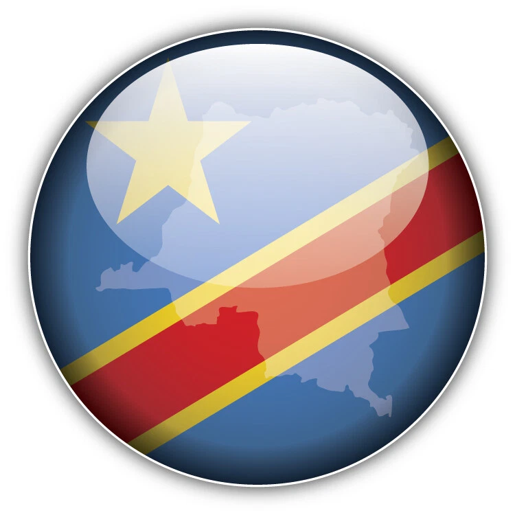 Kira Congo Democratic Republic Map Flag Glossy Label Car Bumper Sticker ...