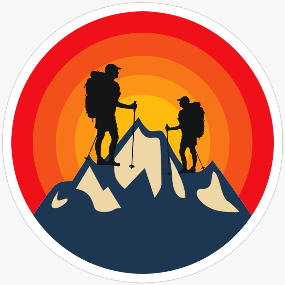 Kira Cool Backpacking Retro Sunset Great Backpacking Sticker Waterproof ...