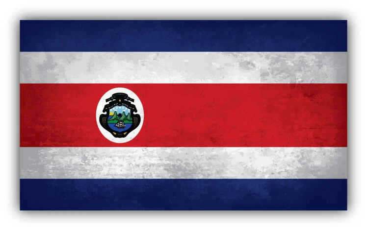Kira Costa Rica Grunge Flag Car Bumper Sticker Decal Waterproof Sticker for Water Bottles ...