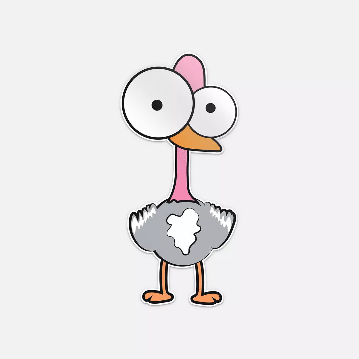 Kira Crazy Ostrich Cartoon Animal Vinyl Sticker Decal Waterproof ...