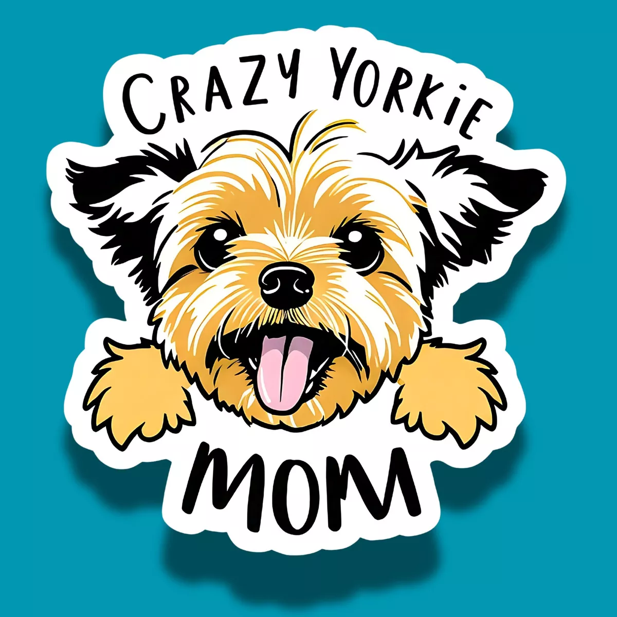 Kira Crazy Yorkie Mom Yorkshire Terrier Dog Breed Funny Vinyl Sticker ...