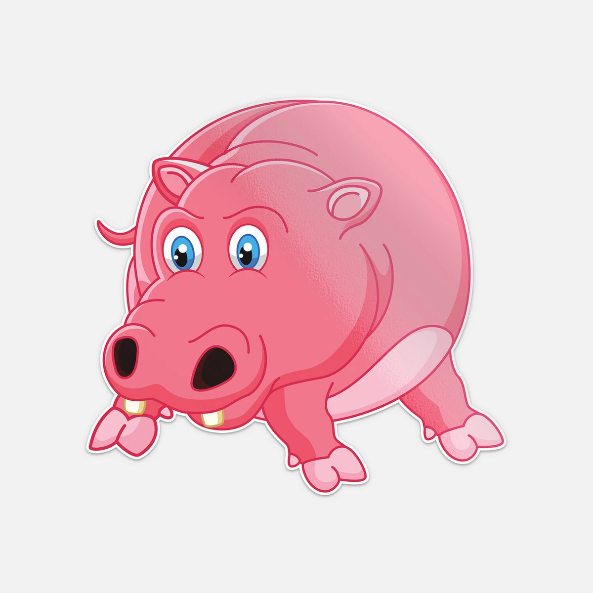 Kira Cute Cartoon Hippo Vinyl Sticker Decal Waterproof Sticker for ...