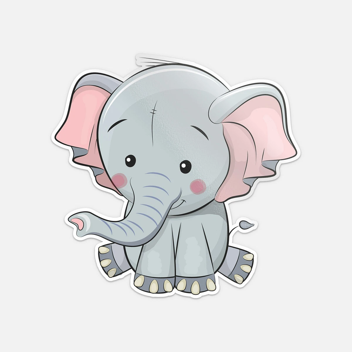 Kira Cute Elephant Cartoon Animal Car Bumper Vinyl Sticker Decal ...