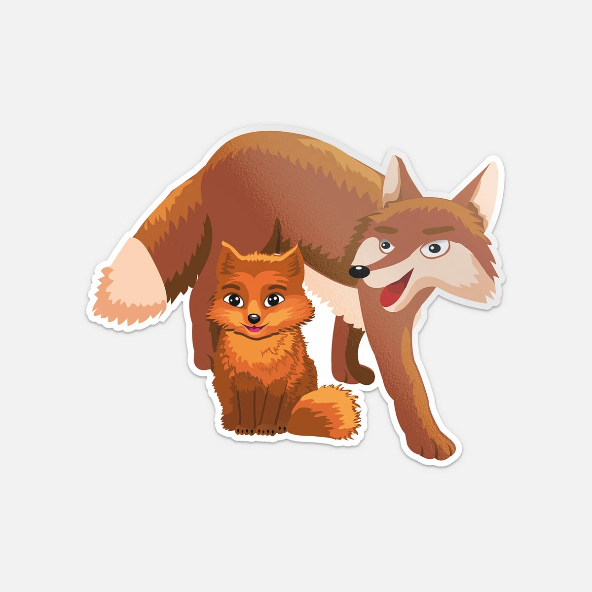 Kira Cute Fox Animal Family Car Bumper Vinyl Sticker Decal Waterproof ...