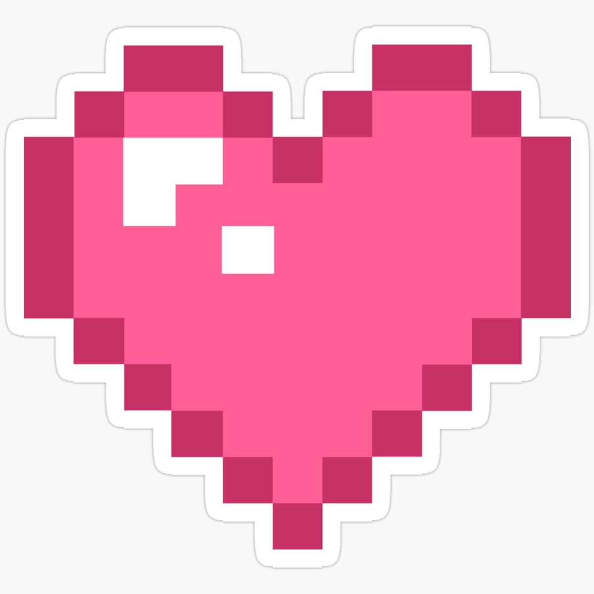 Kira Cute Pink Pixel Heart Sticker Waterproof Sticker for Water Bottles ...