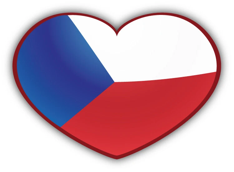 Kira Czech Republic Glossy Heart Flag Car Bumper Sticker Decal ...