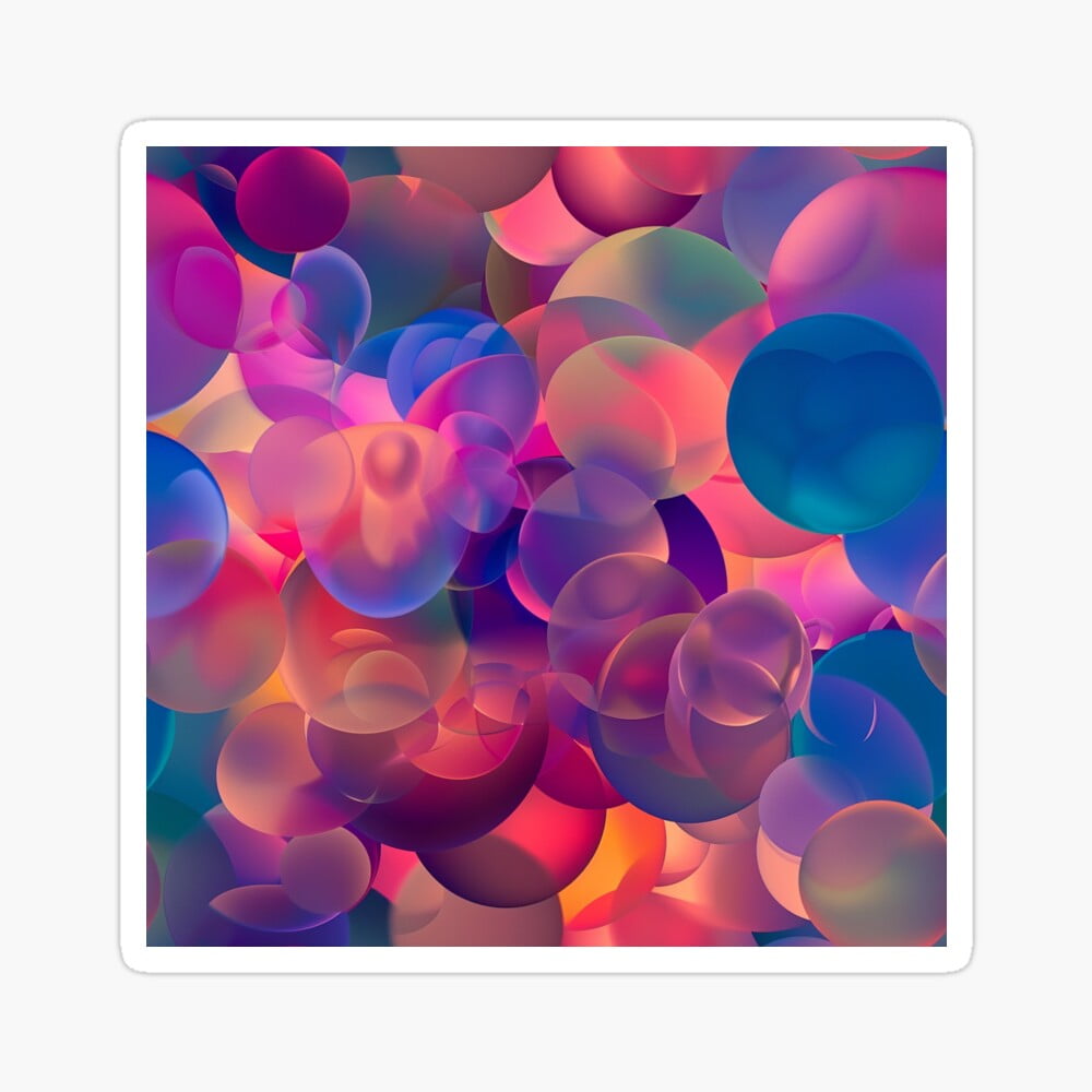 Kira Dance Of The Colorful Bubbles Glossy Sticker - Kir 1269 Decorative ...