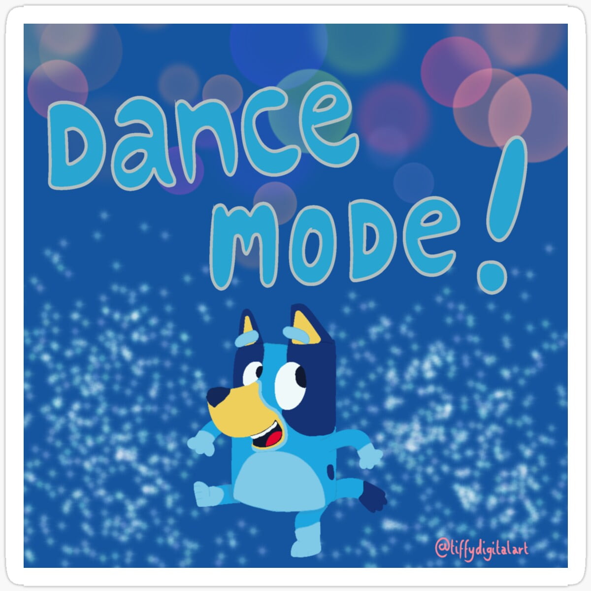 Kira Dance mode blue dog Sticker Waterproof Sticker for Water Bottles ...