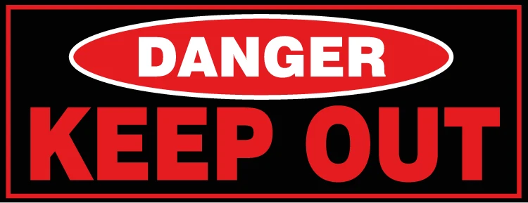 Kira Danger Oval Keep Out Red Car Bumper Sticker Decal Waterproof ...