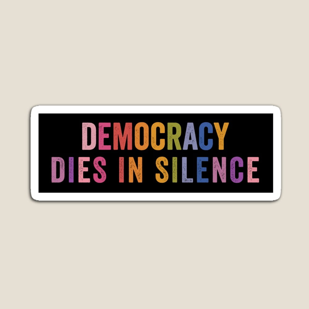 Kira - Democracy In Silence Protest Sticker - 1939 Hot Trending Vinyl ...