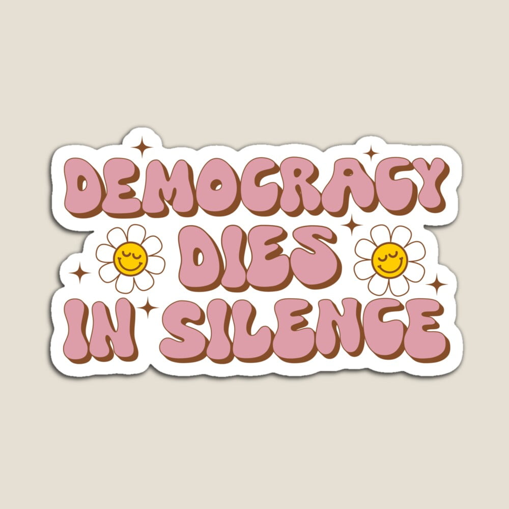 Kira - Democracy In Silence Protest Sticker - 1940 Hot Trending Vinyl ...
