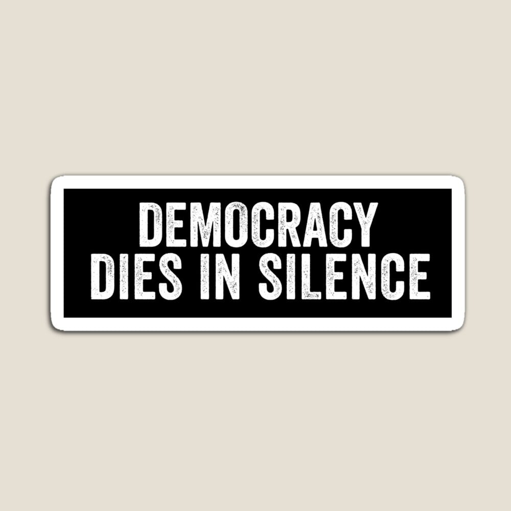 Kira - Democracy In Silence Protest Sticker - 2542 Hot Trending Vinyl ...