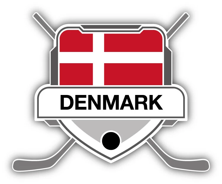 Kira Denmark Flag Hockey Crest Car Bumper Sticker Decal Waterproof ...
