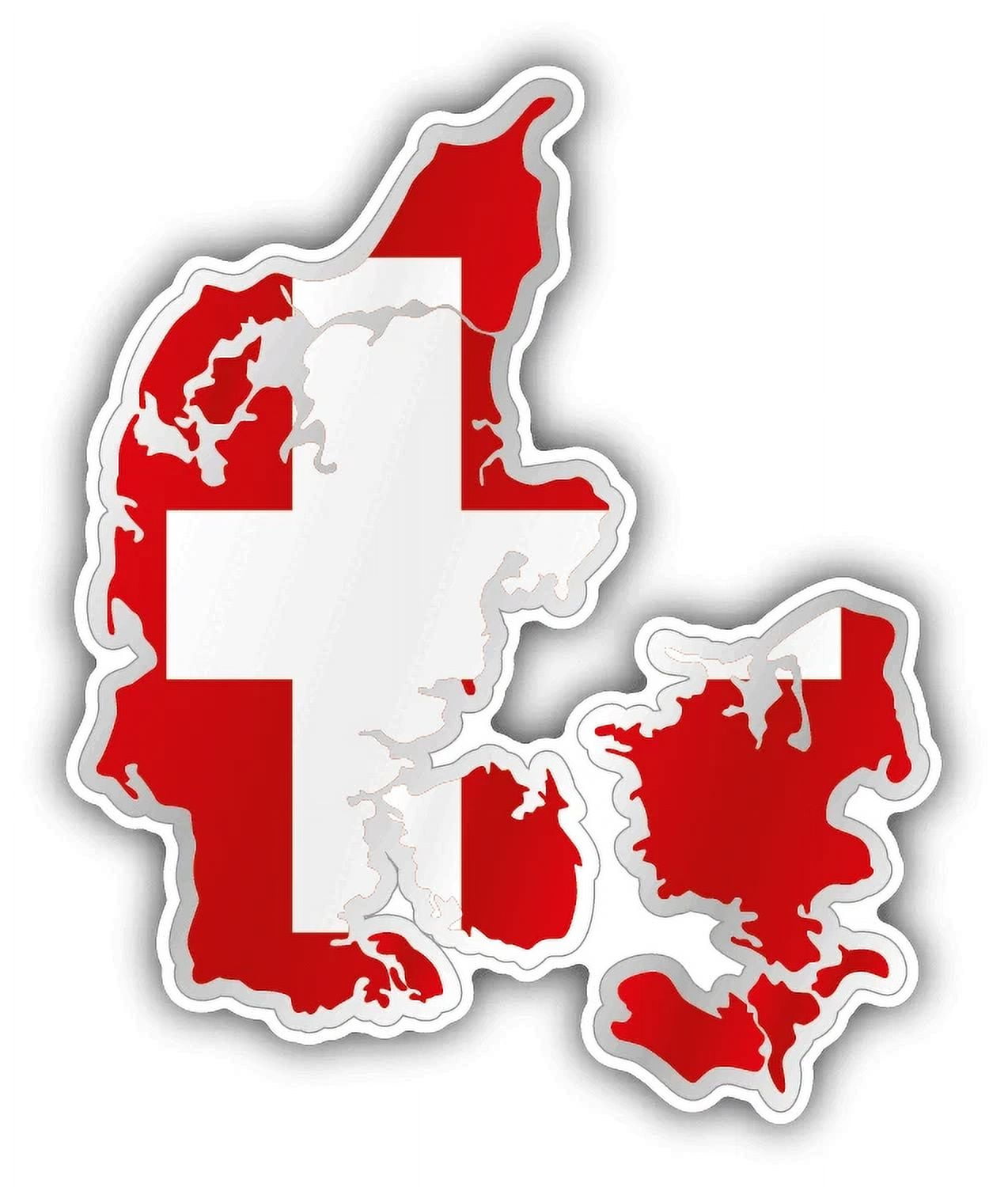 Kira Denmark Map Flag Car Bumper Sticker Decal Waterproof Sticker for ...