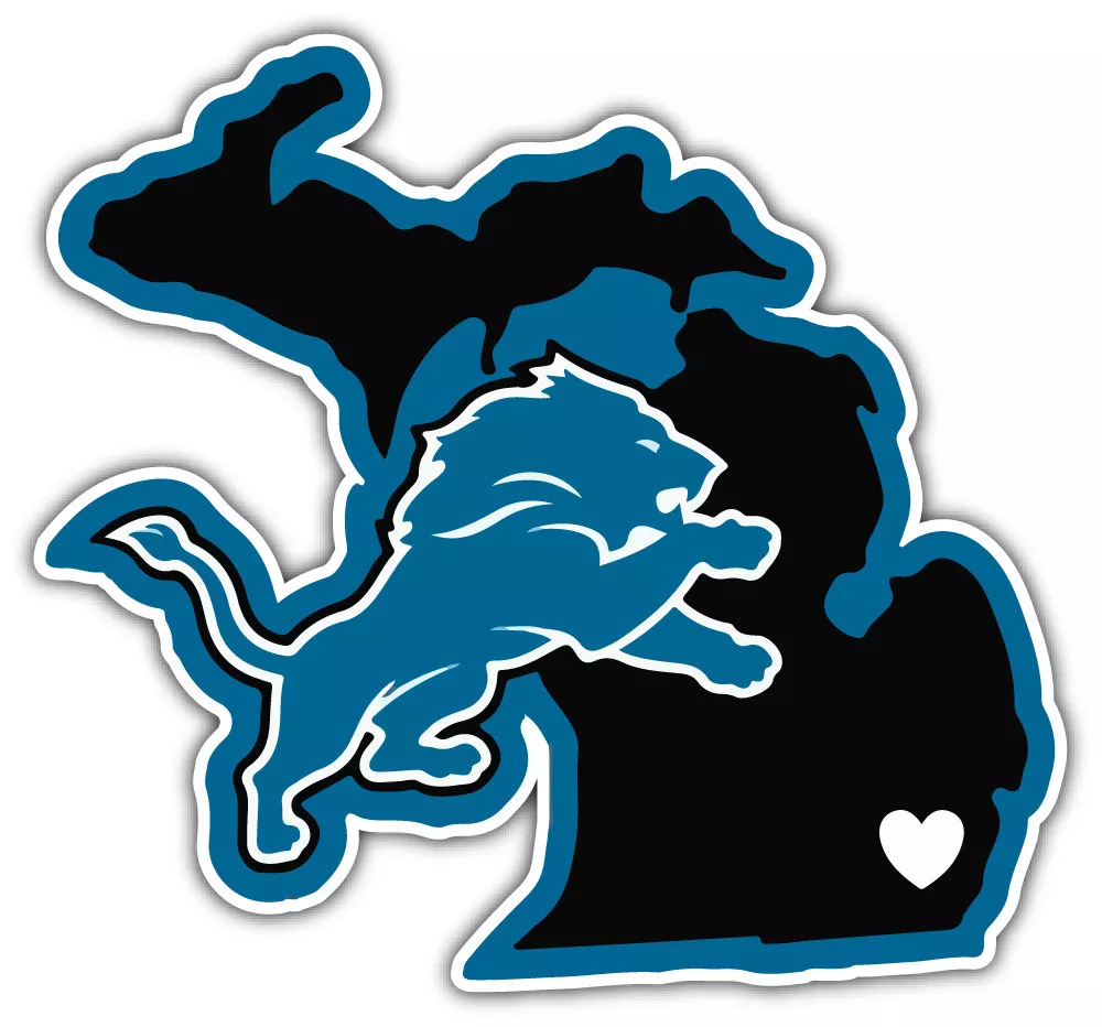 Kira Detroit Lions Map Logo Car Bumper Sticker Decal - 3'' or 5 ...