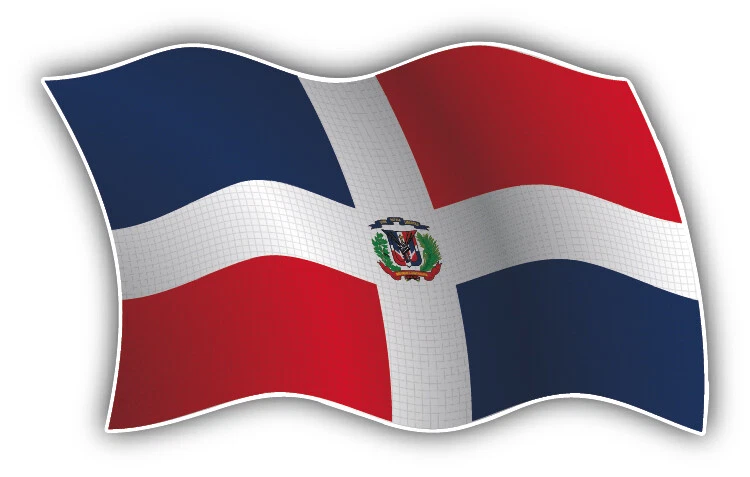 Kira Dominican Republic Wavy Flag Car Bumper Sticker Decal Waterproof ...