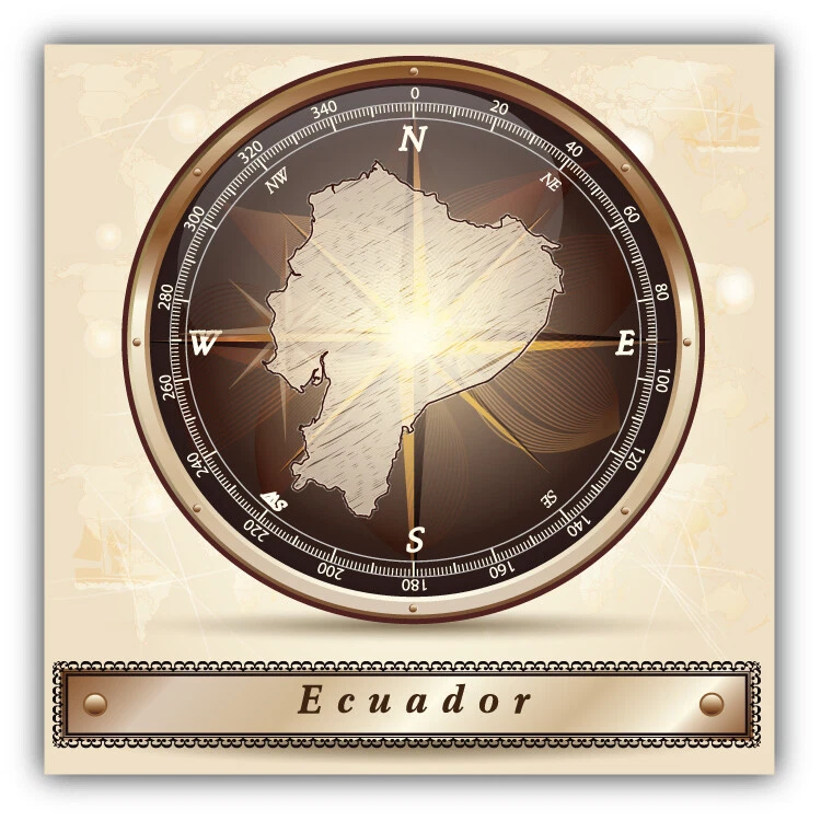 Kira Ecuador Comp Map Car Bumper Sticker Decal Waterproof Sticker for ...