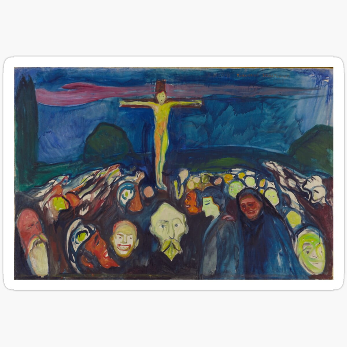 Kira Edvard Munch: Golgotha Sticker Waterproof Sticker for Water ...