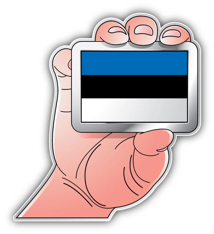 Kira Estonia World Flag Hand Car Bumper Sticker Decal Waterproof ...