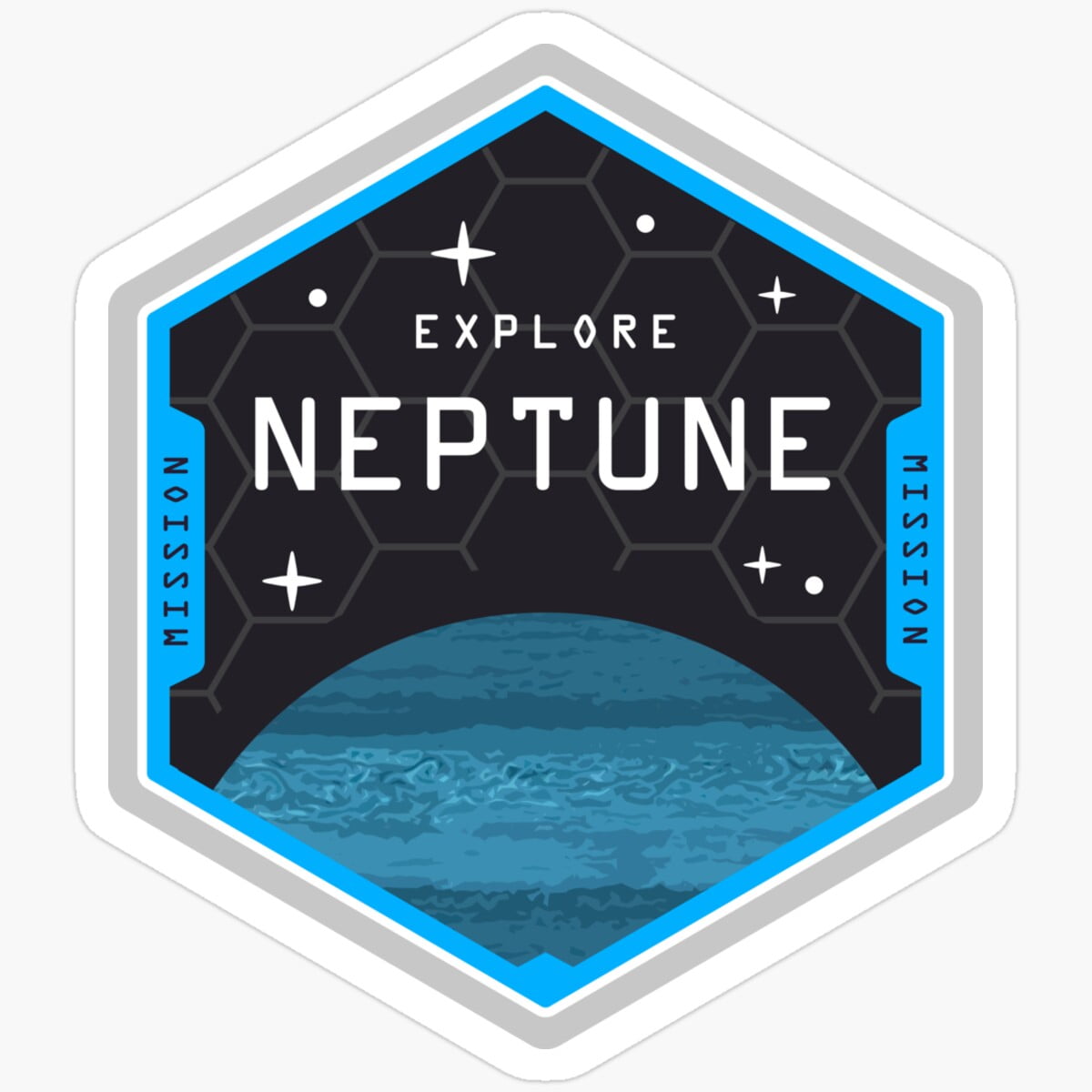 Kira Explore Neptune Sticker Waterproof Sticker for Water Bottles ...
