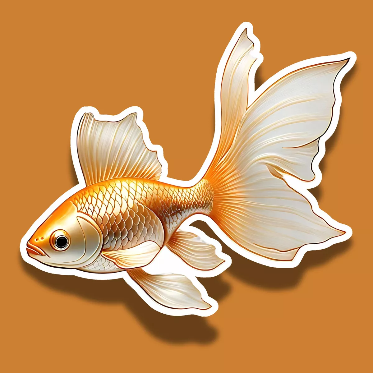 Kira Fancy Goldfish Koi Beautiful Vinyl Sticker Waterproof Sticker for ...