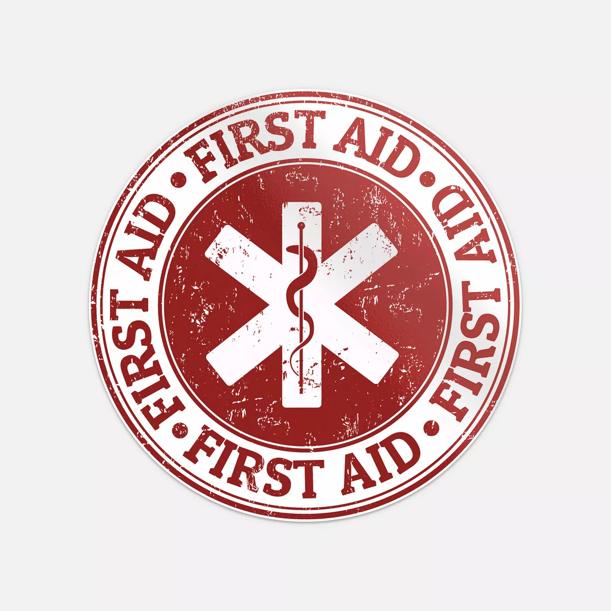 Kira First Aid Emergency Medicine Symbol Grunge Stamp Vinyl Sticker ...