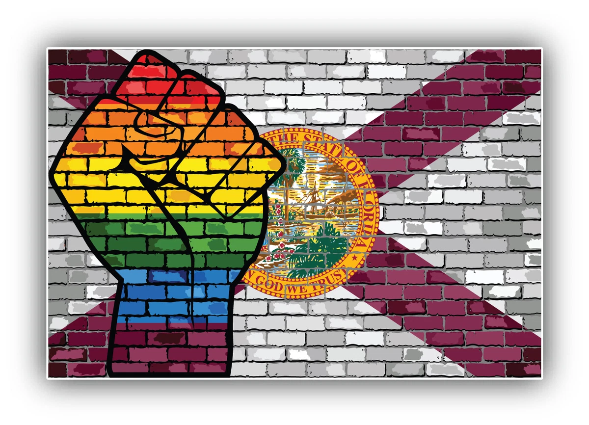 Kira Florida USA State LGBT Protest Fist Vinyl Sticker Car Bumper Decal ...
